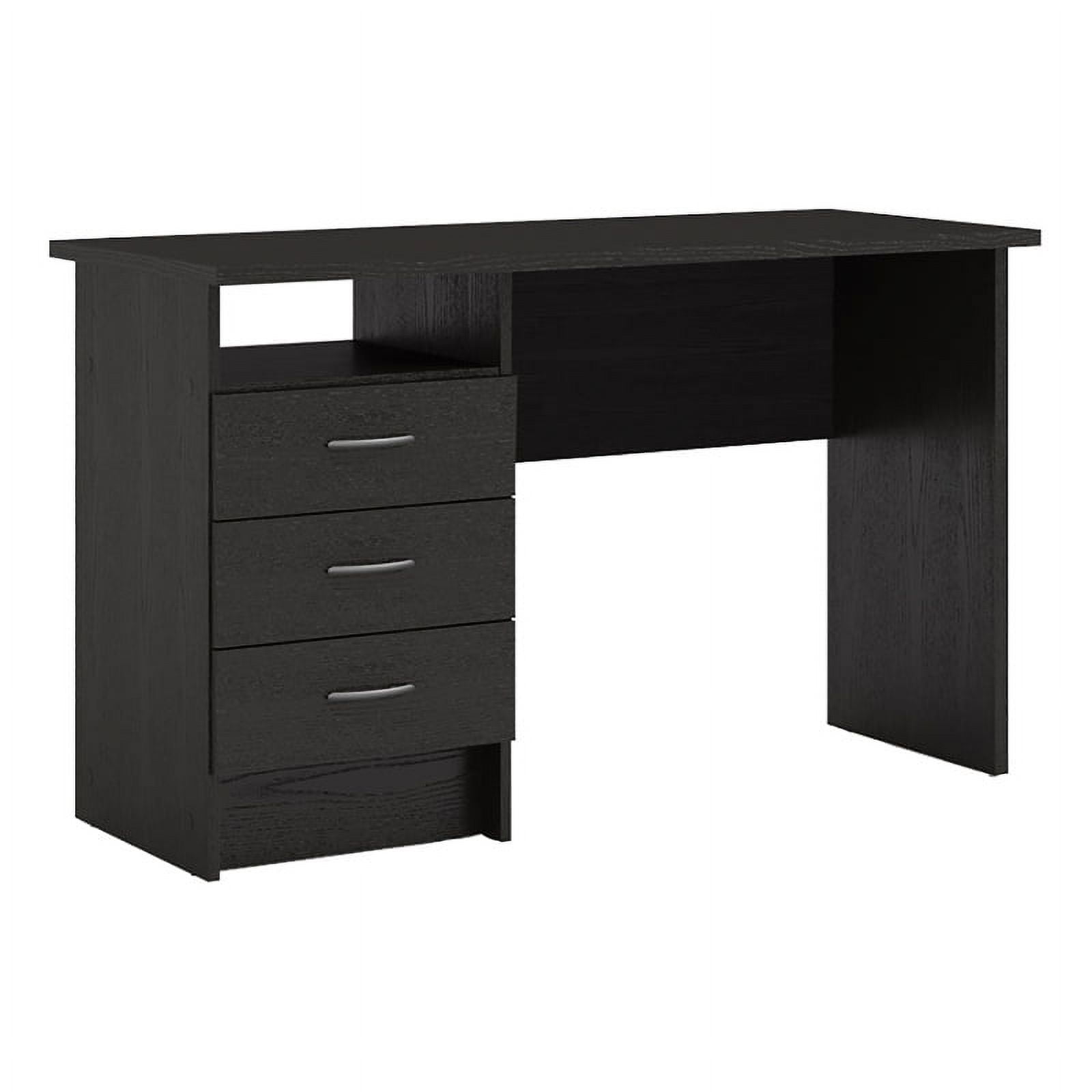 Pemberly Row Black Engineered Wood Computer Desk with Storage & 3 ...