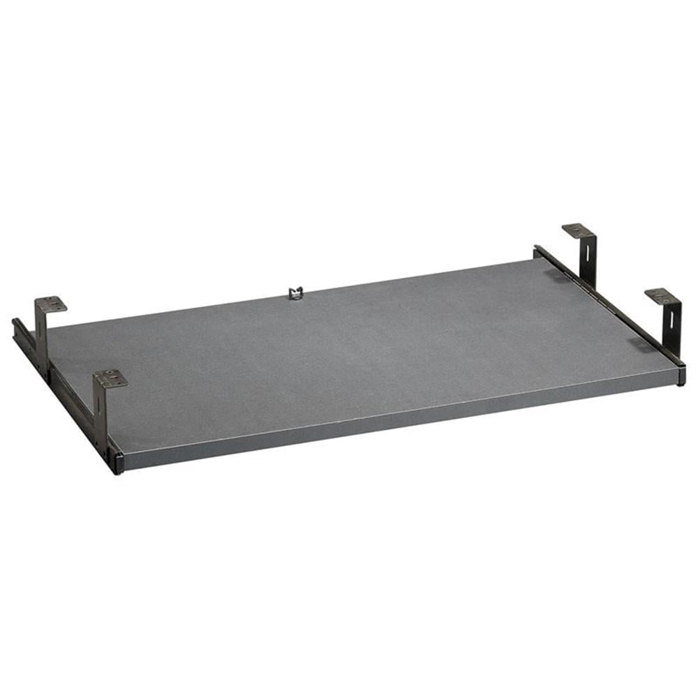 Pemberly Row Contemporary Engineered Wood Keyboard Shelf in Soft Black ...