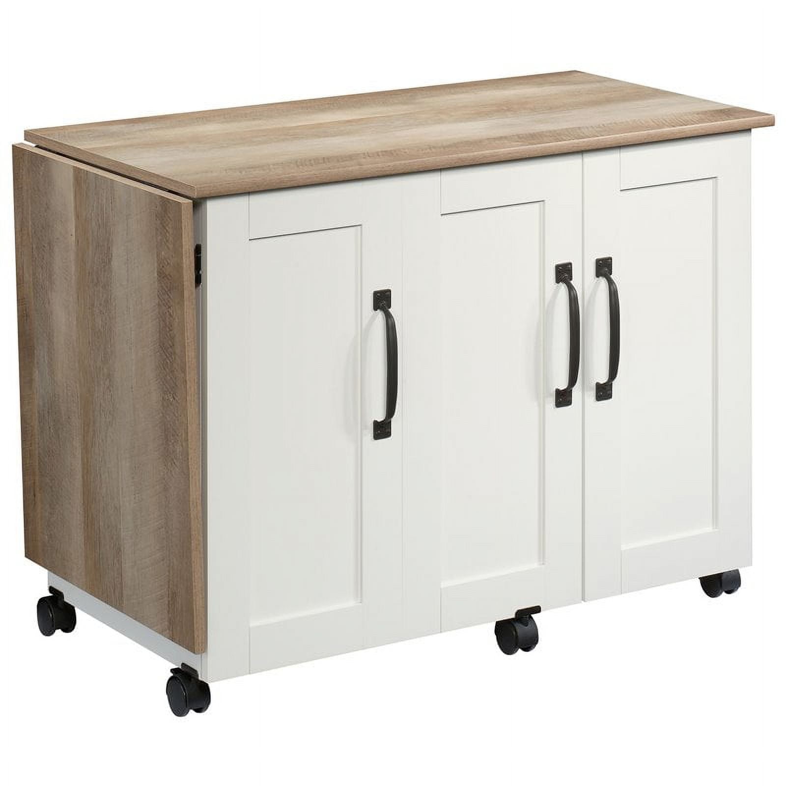 Pemberly Row Contemporary Engineered Wood Sewing Craft Table in Soft ...