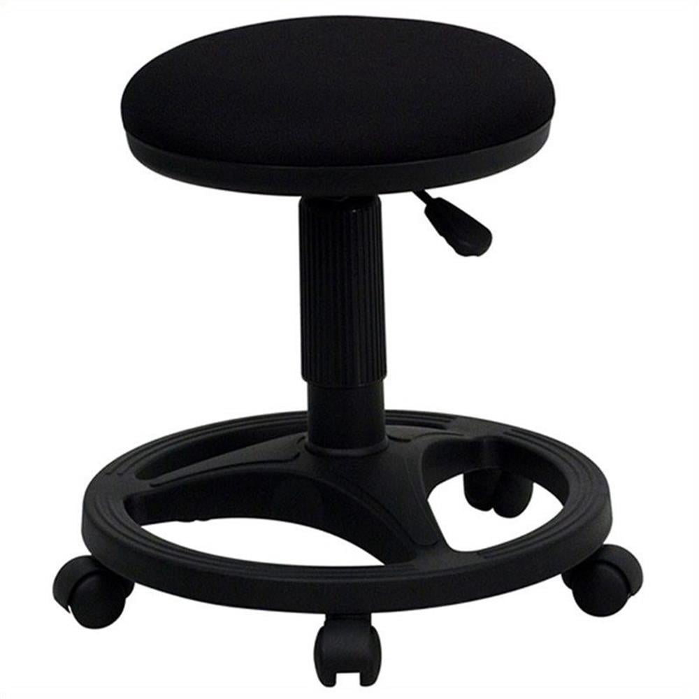 Pemberly Row Contemporary Ergonomic Stool with Foot Ring in Black ...