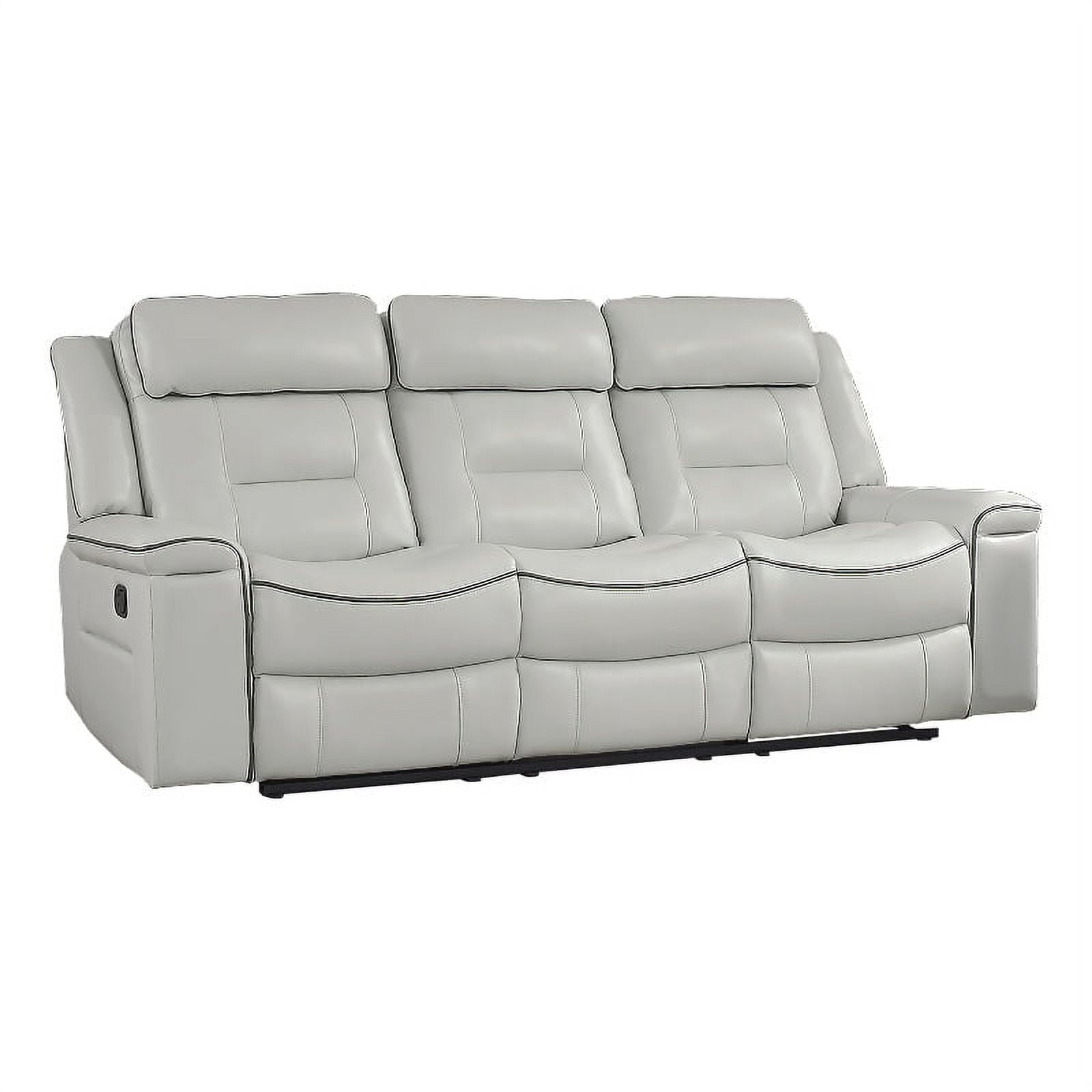 Pemberly Row Faux Leather Living Room Recliner Sofa, Lay Flat Double ...