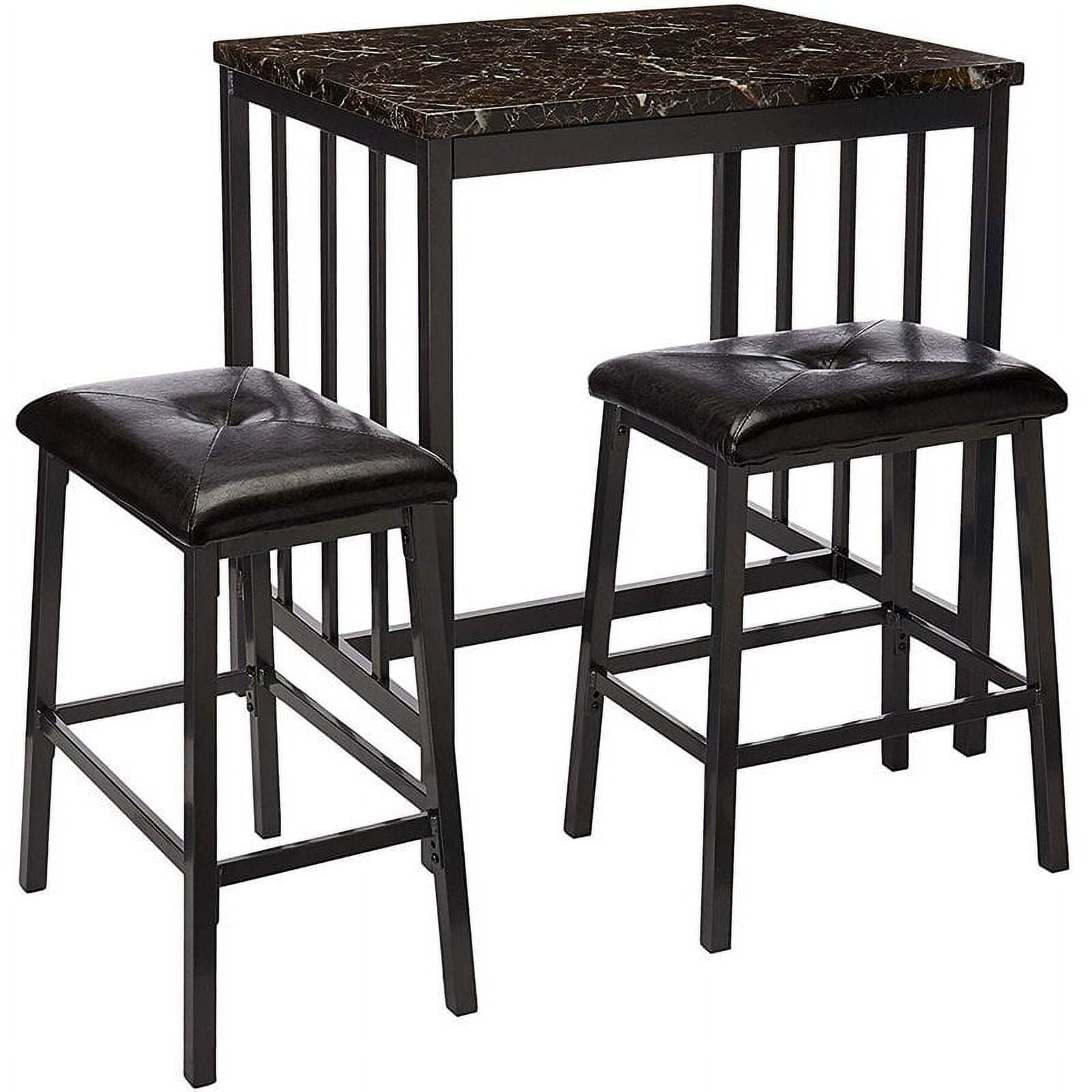 Pemberly Row Contemporary Faux Marble Counter Height Dining Set in ...