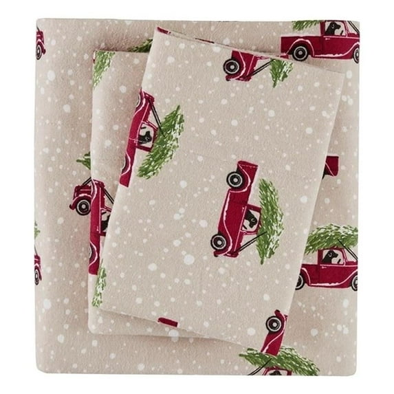 Pemberly Row Contemporary Flannel Sheet Set in Tan Cars Twin - Walmart.com