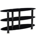 Pemberly Row Contemporary Glass Oval TV Stand for TVs up to 40" in ...