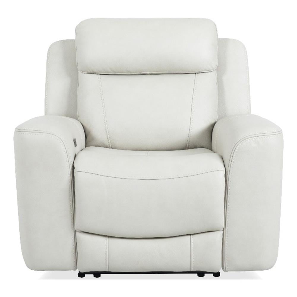 Pemberly Row Contemporary Leather Cream Stone Power Recliner P2 ...