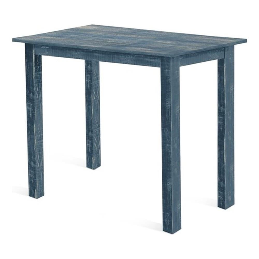 Pemberly Row Contemporary Mahogany Solids Ocean Blue Counter Wood Table ...