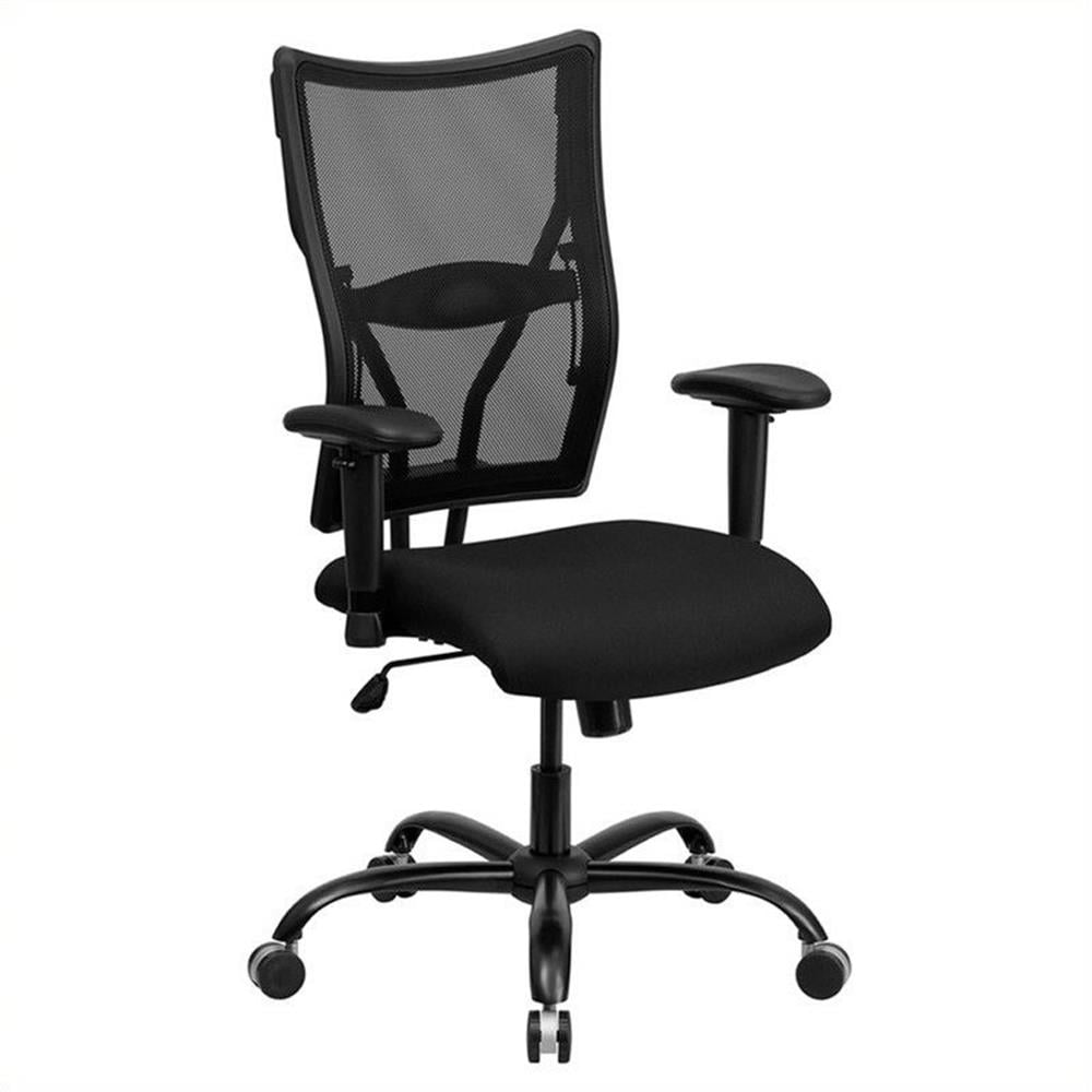 Pemberly Row Contemporary Mesh Office Chair with Arms in Black ...