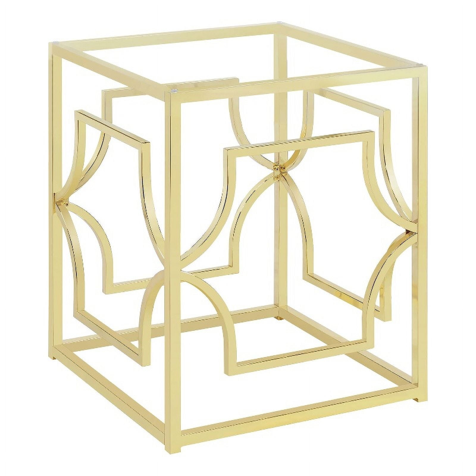 Pemberly Row Contemporary Metal Dining Table Base in Brass Finish ...