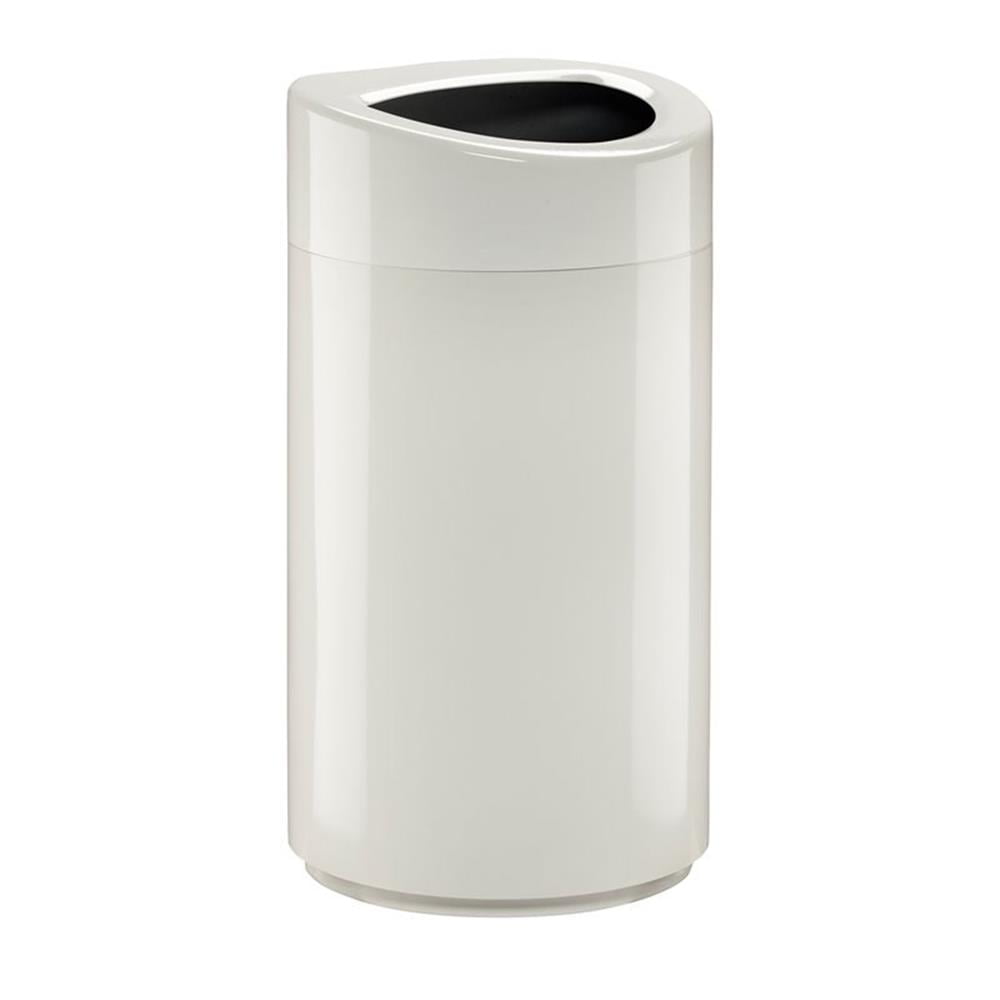 Pemberly Row Contemporary Metal Open Top Receptacle 14 Gallon in White ...