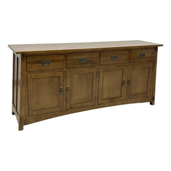 Pemberly Row Contemporary Mission 4 Door 4 Drawer Oak Sideboard ...