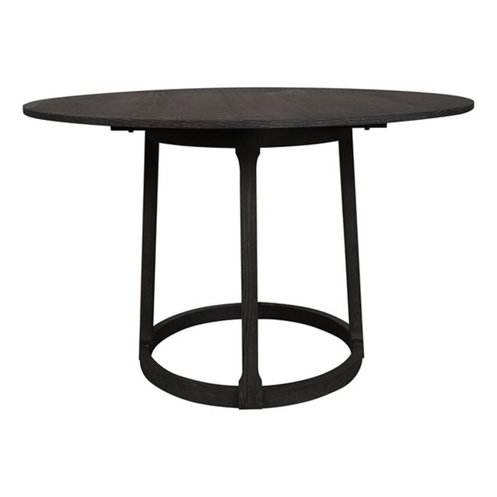 Pemberly Row Contemporary / Modern Round Dining Table in Black ...