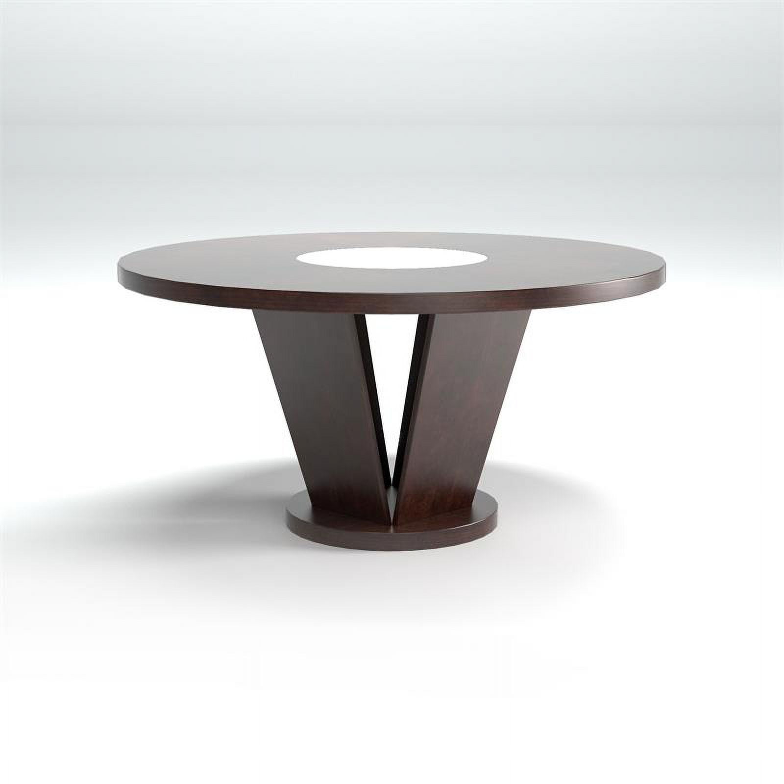 Pemberly Row Contemporary / Modern Round Wood Dining Table in Espresso ...