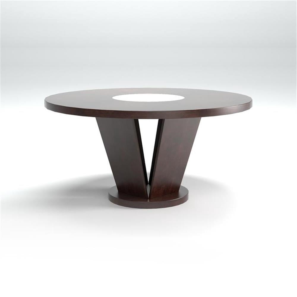 Pemberly Row Contemporary / Modern Round Wood Dining Table in Espresso ...