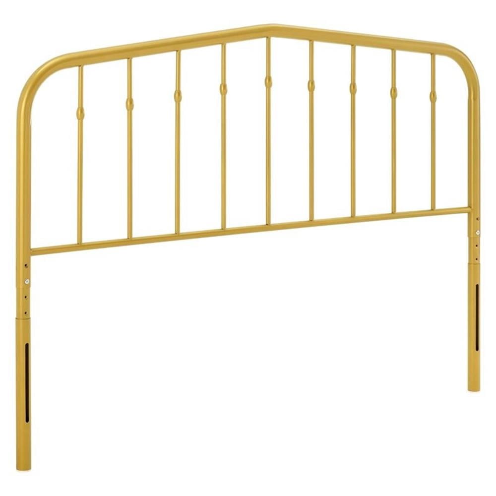 Pemberly Row Contemporary Modern Twin Metal Spindle Headboard in Gold ...