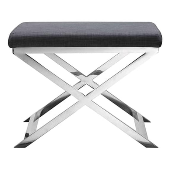 Pemberly Row Contemporary / Modern Upholestered Stool in Charcoal ...