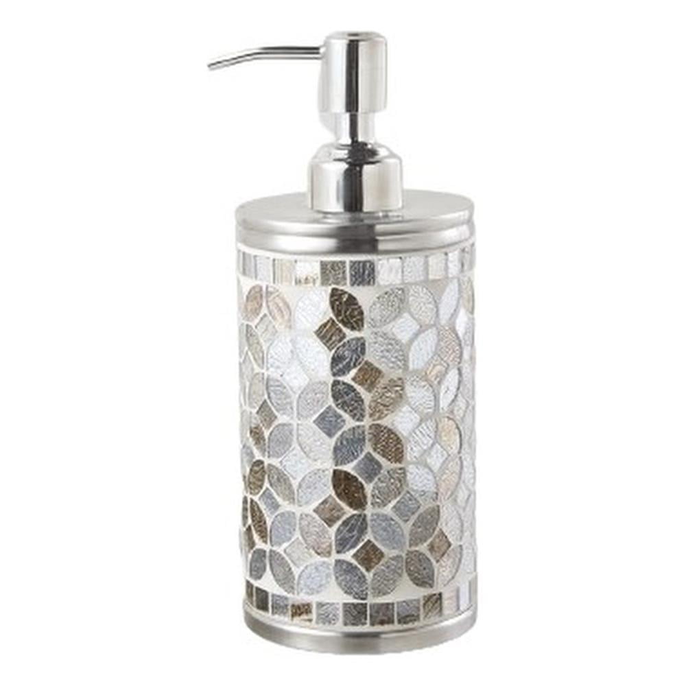 Pemberly Row Contemporary Mosaic Glass Lotion Pump in Silver - Walmart.com