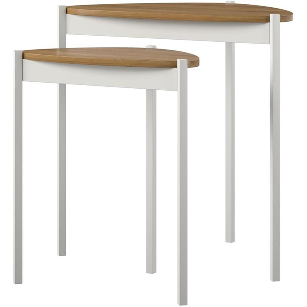 Pemberly Row Contemporary Nesting Tables in Walnut/White Finish ...