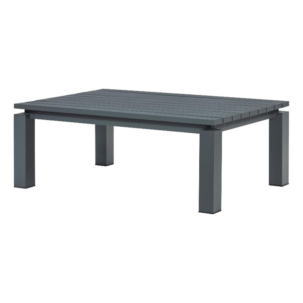 Pemberly Row Contemporary Outdoor Aluminum Coffee Table - Gray ...