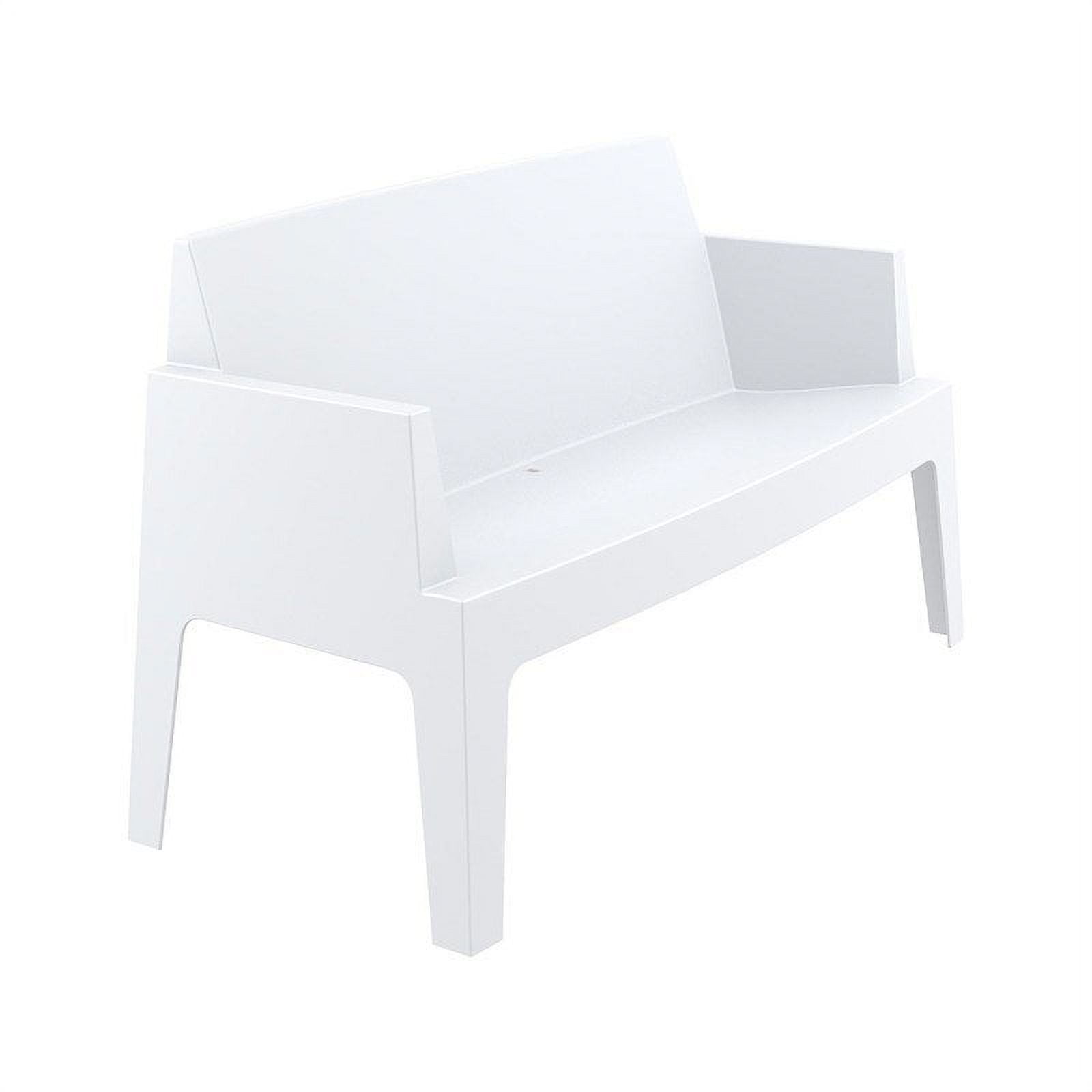 Pemberly Row Contemporary Outdoor Outdoor Bench in White - Walmart.com