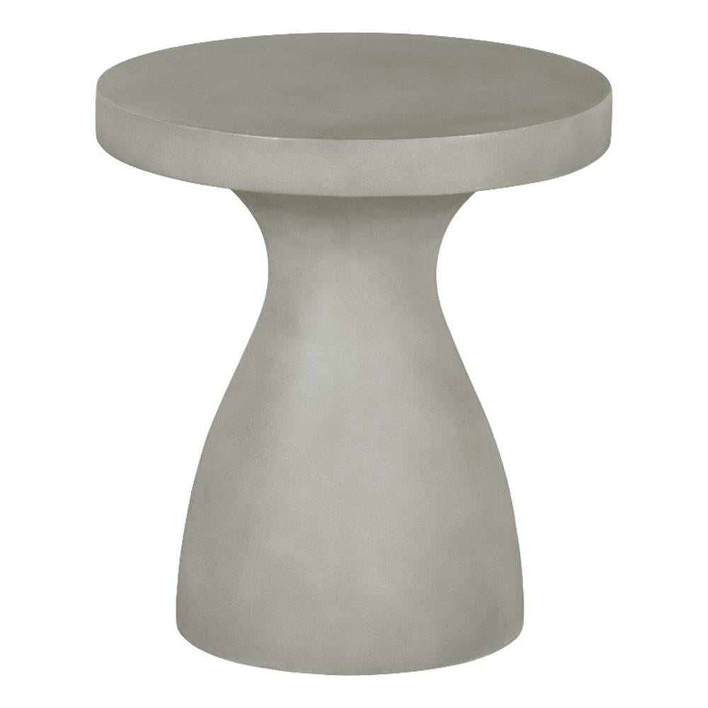 Pemberly Row Contemporary Pedestal Side Table in Greige Finish ...