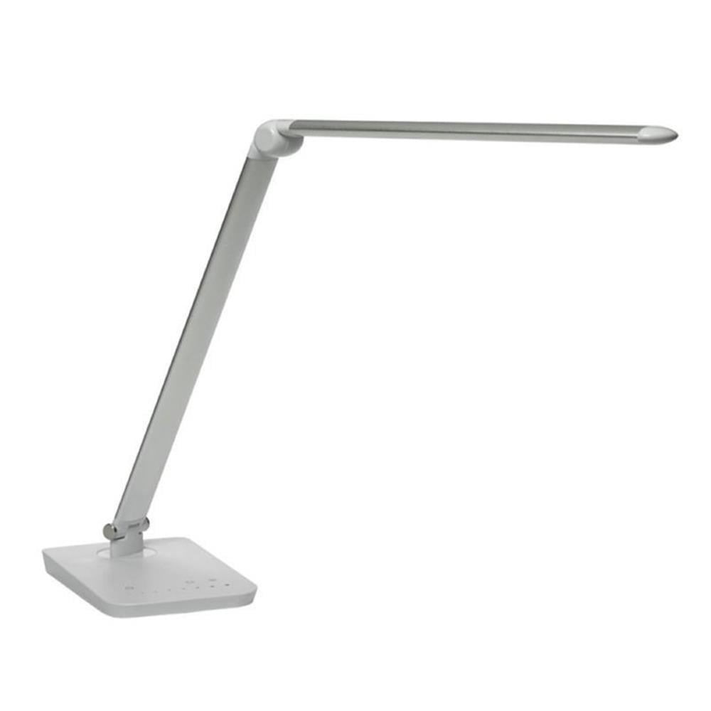Pemberly Row Contemporary Plastic LED Desk Lamp in Silver Finish ...