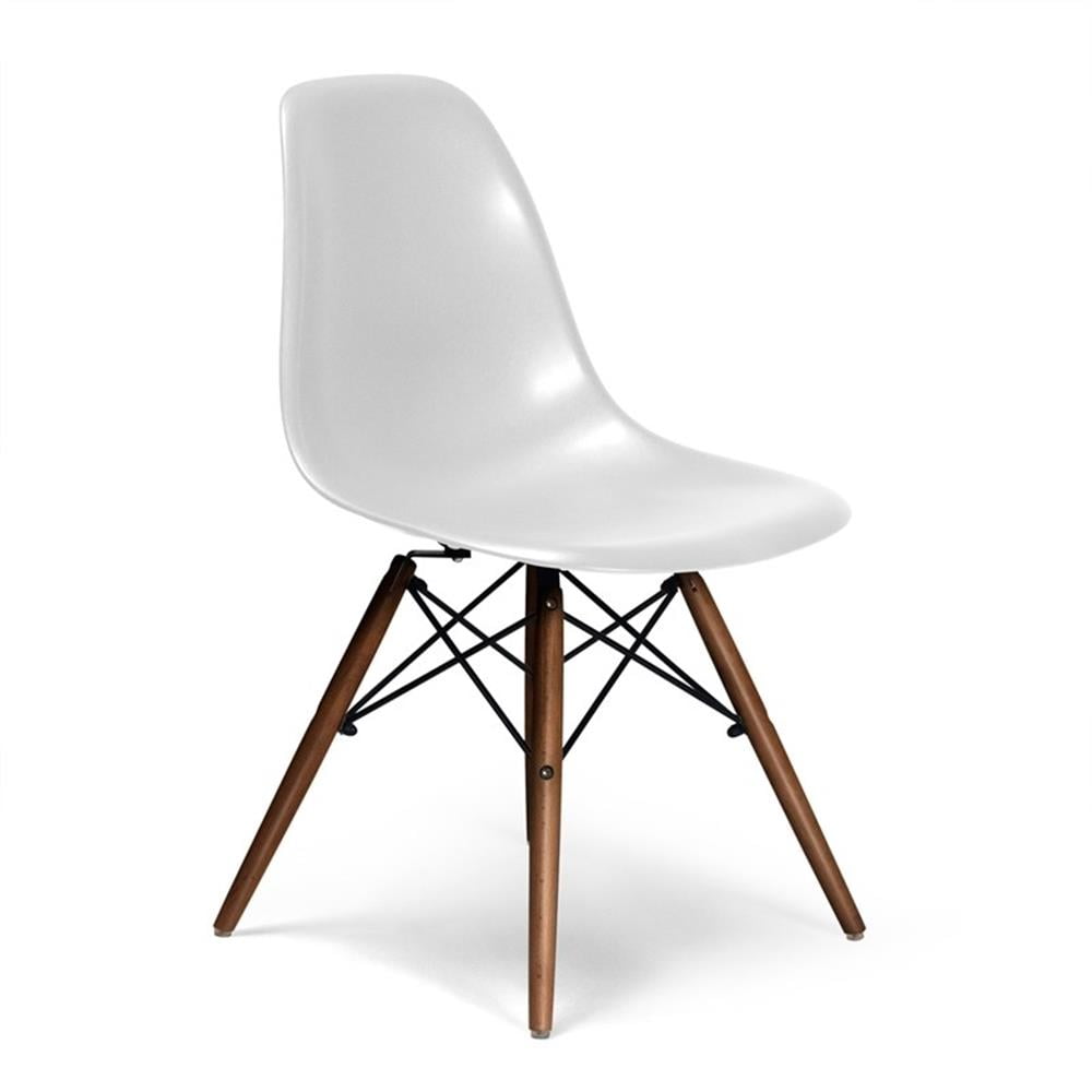 Pemberly Row Contemporary Plastic Side Chairs (Set of 2) in Walnut ...