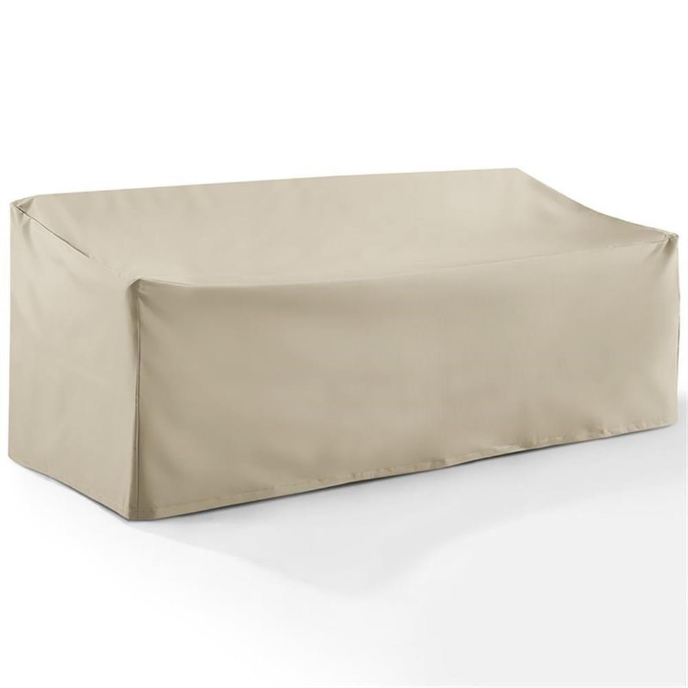 Pemberly Row Contemporary Polyester Outdoor Fabric Sofa Cover in Tan ...