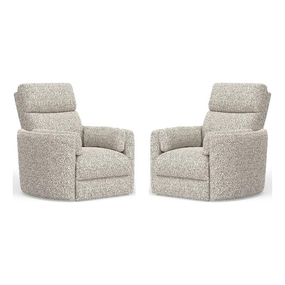Pemberly Row Contemporary Power Swivel Glider Recliner Two Pack ...