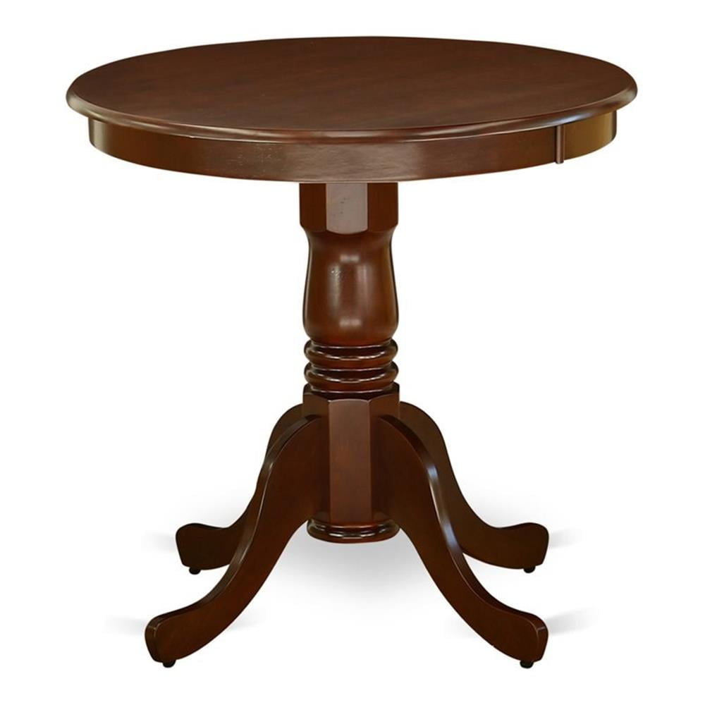 Pemberly Row Contemporary Round Rubber Wood Dining Table in Mahogany ...