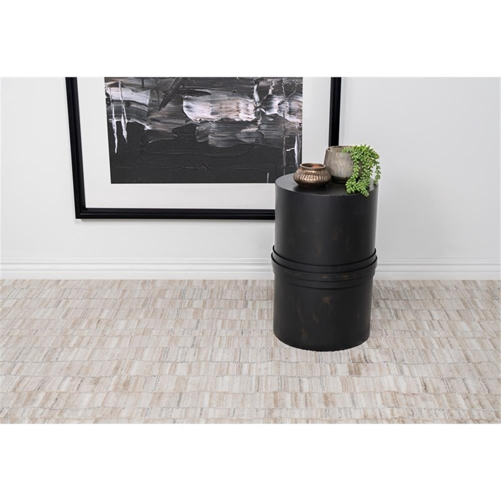 Pemberly Row Contemporary Round Top Metal Side Table in Rustic Black ...