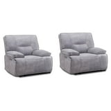 Pemberly Row Contemporary Sky Zero Gravity Power Recliner Two Pack ...