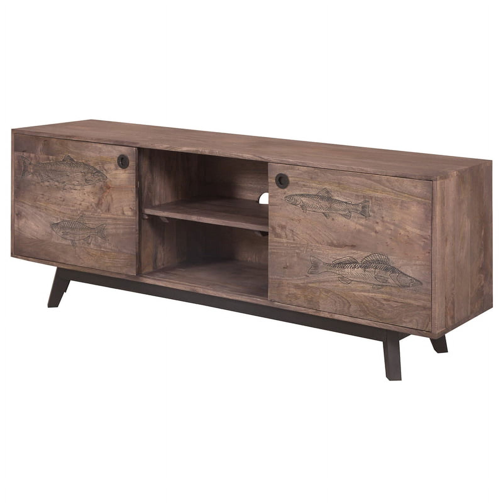 Pemberly Row Contemporary Solid Wood TV Stand in Gray Finish - Walmart.com