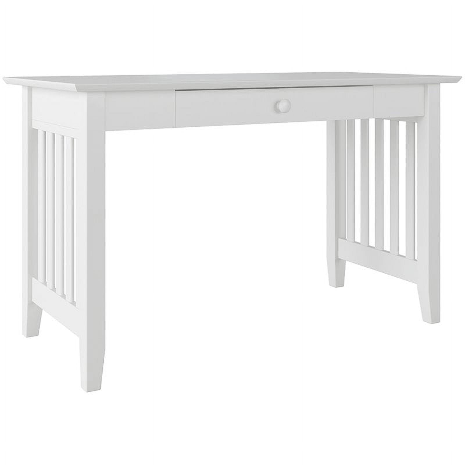 Pemberly Row Contemporary Solid Wood Writing Desk in White - Walmart.com