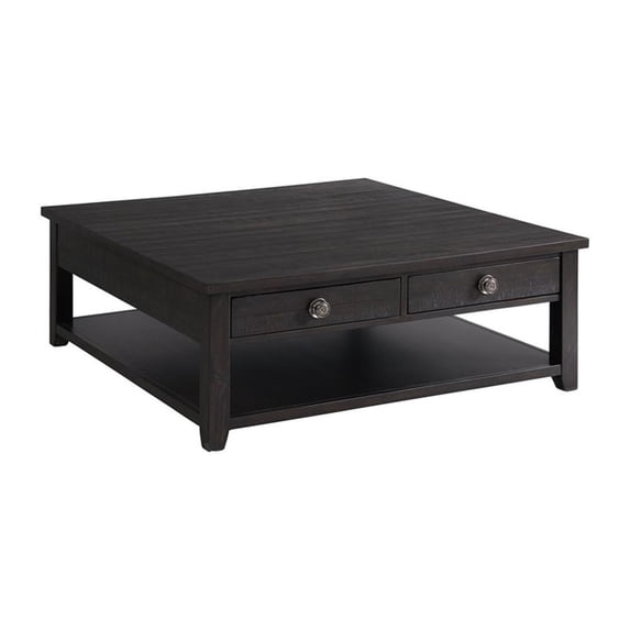 Pemberley Row Coffee Table Espresso Square Open Floor Shelf Space ...