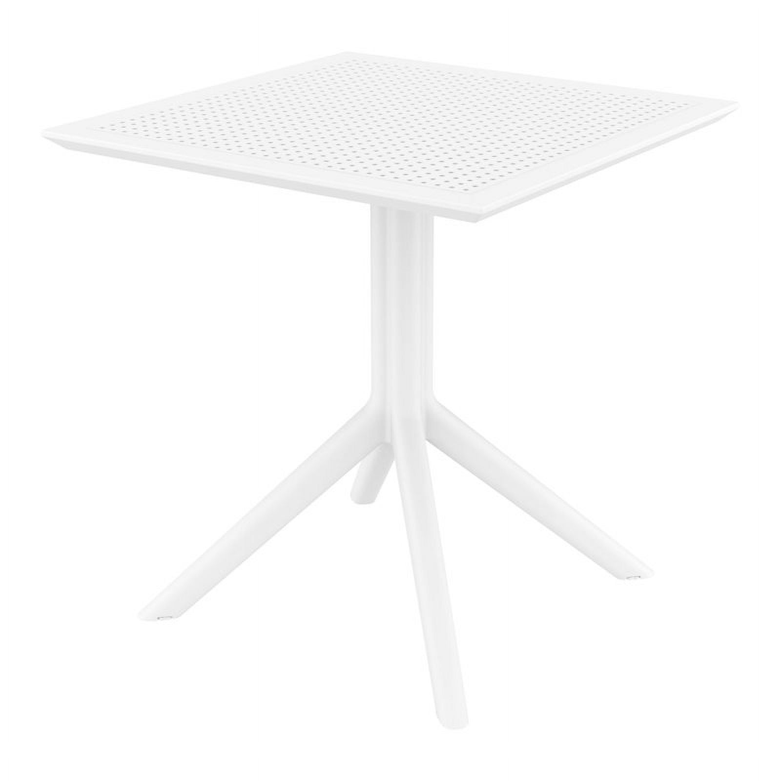 Pemberly Row Contemporary Square Table 27 inch White - Walmart.com