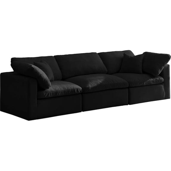 Pemberly Row Contemporary Standard Black Velvet Modular Sofa - Walmart.com
