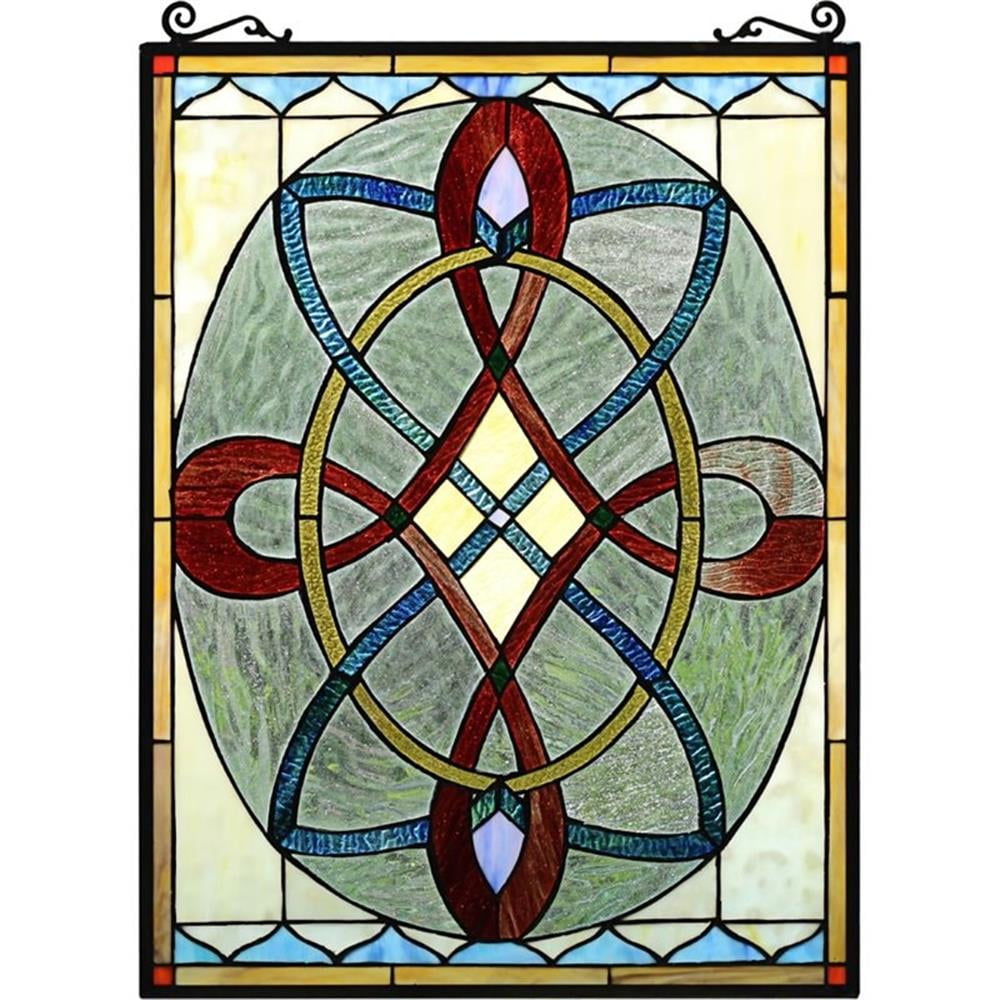 Pemberly Row Contemporary Tiffany-glass Window Panel 24" Tall - Walmart.com