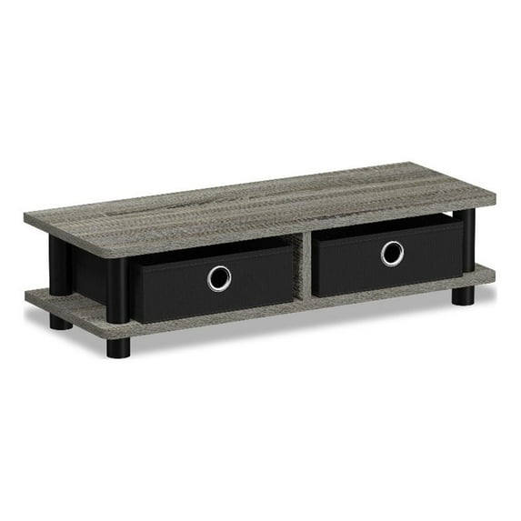 Pemberly Row Contemporary Turn-N-Tube Monitor Stand in French Oak/Black ...