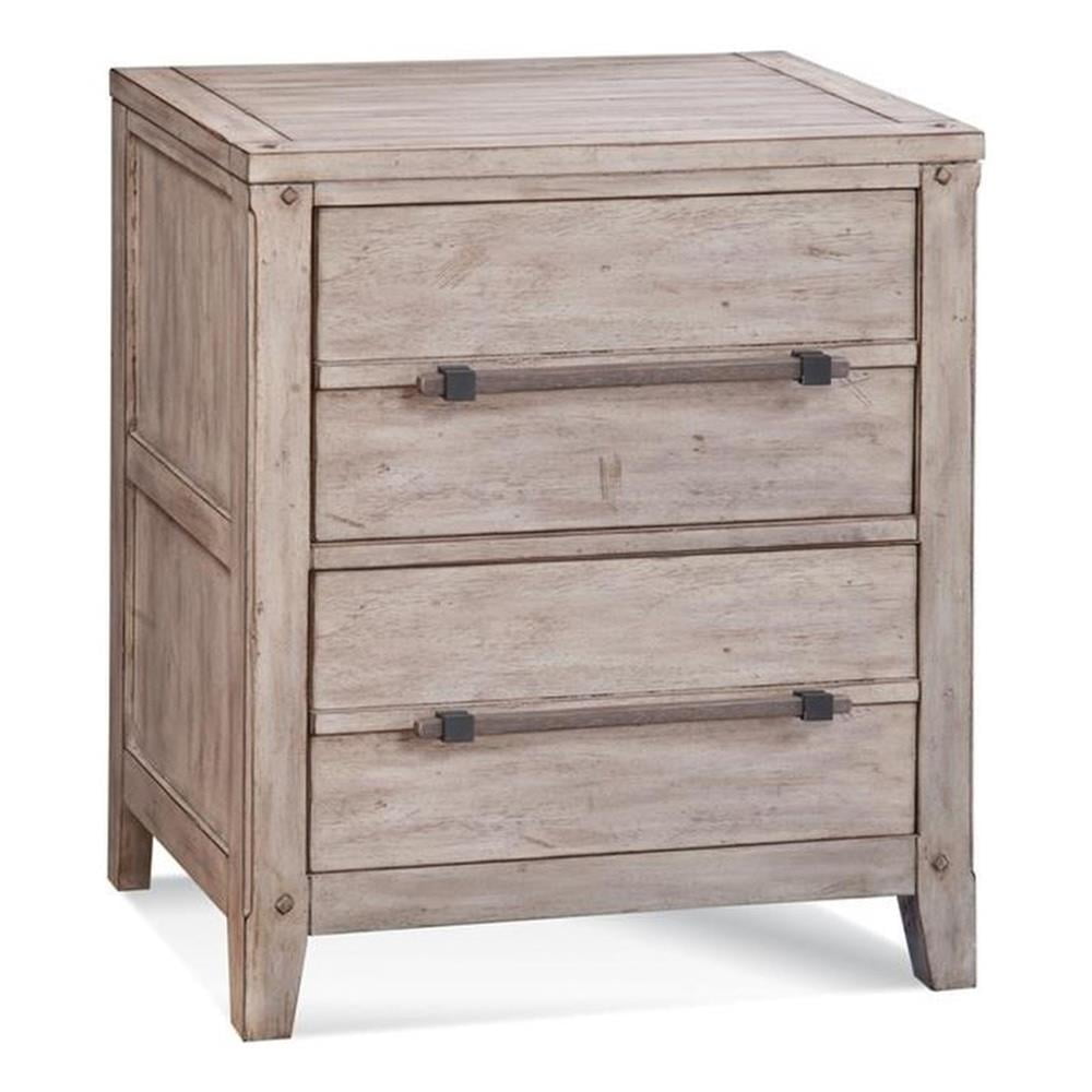 Pemberley Row Rubberwood Whitewashed Nightstand Rectangular 24"W x 17"D ...