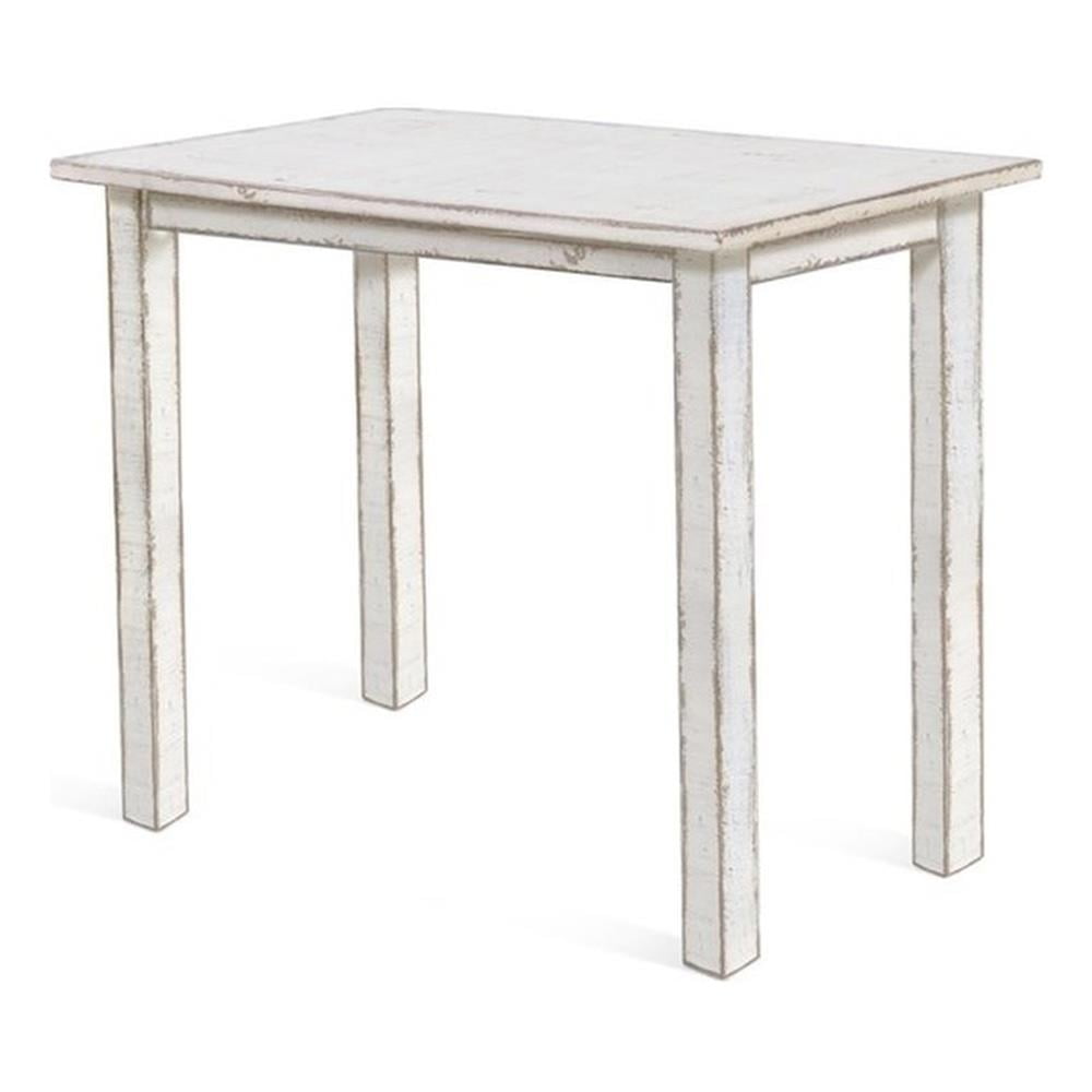 Pemberly Row Contemporary Wood Coastal White Sand Counter Table ...