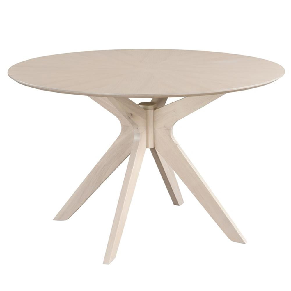Pemberly Row Contemporary Wood Round Dining Table in Light Oak ...