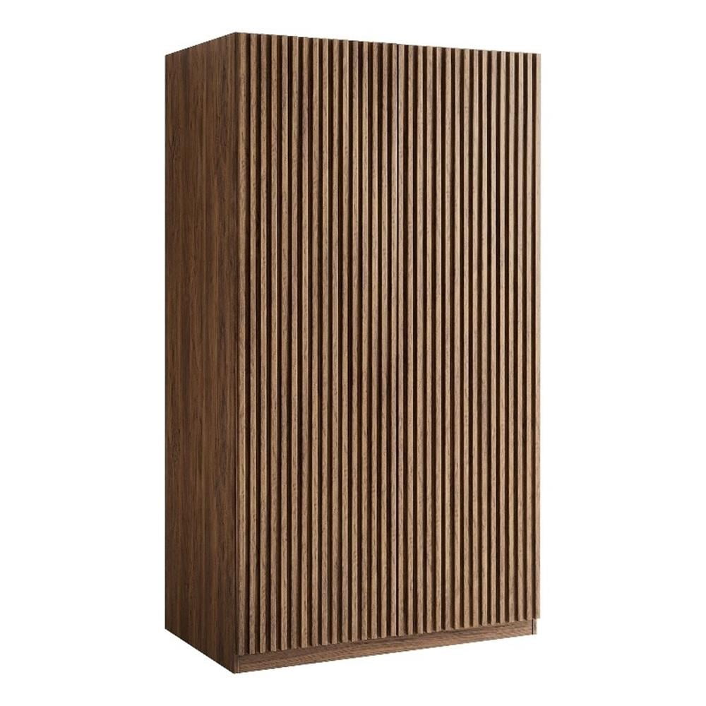 Pemberly Row Contemporary Wood Wardrobe Closet in Walnut Finish ...