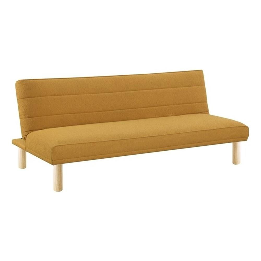 Pemberly Row Convertible Sofa in Marigold Yellow Fabric Upholstery ...