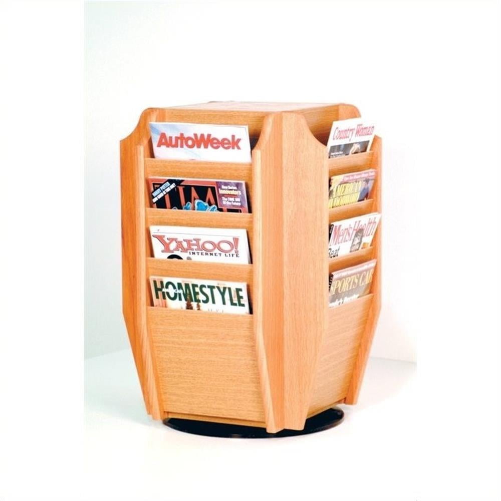 Pemberly Row Countertop 16 Magazine Rotating Display in Light Oak ...