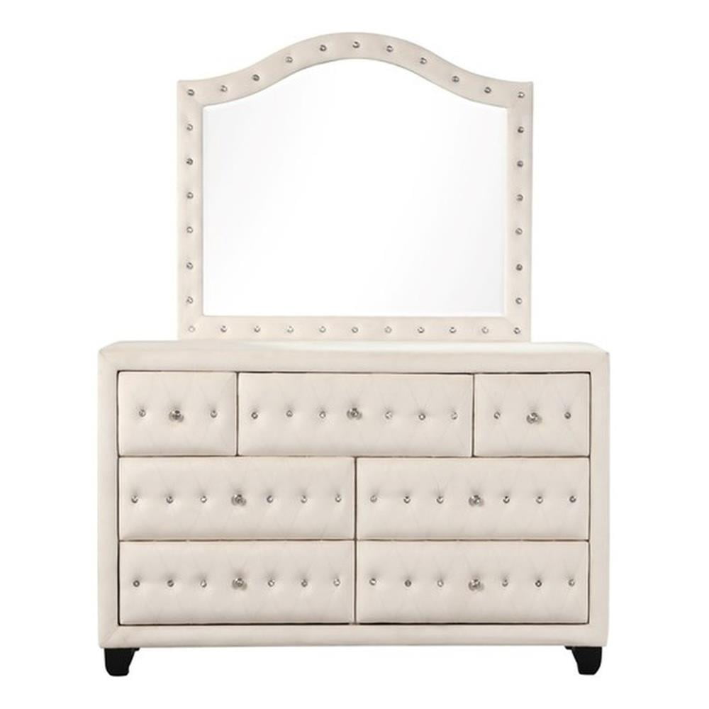 Pemberly Row Crystal Tufted Modern 7-Drawer Dresser made with Wood in ...