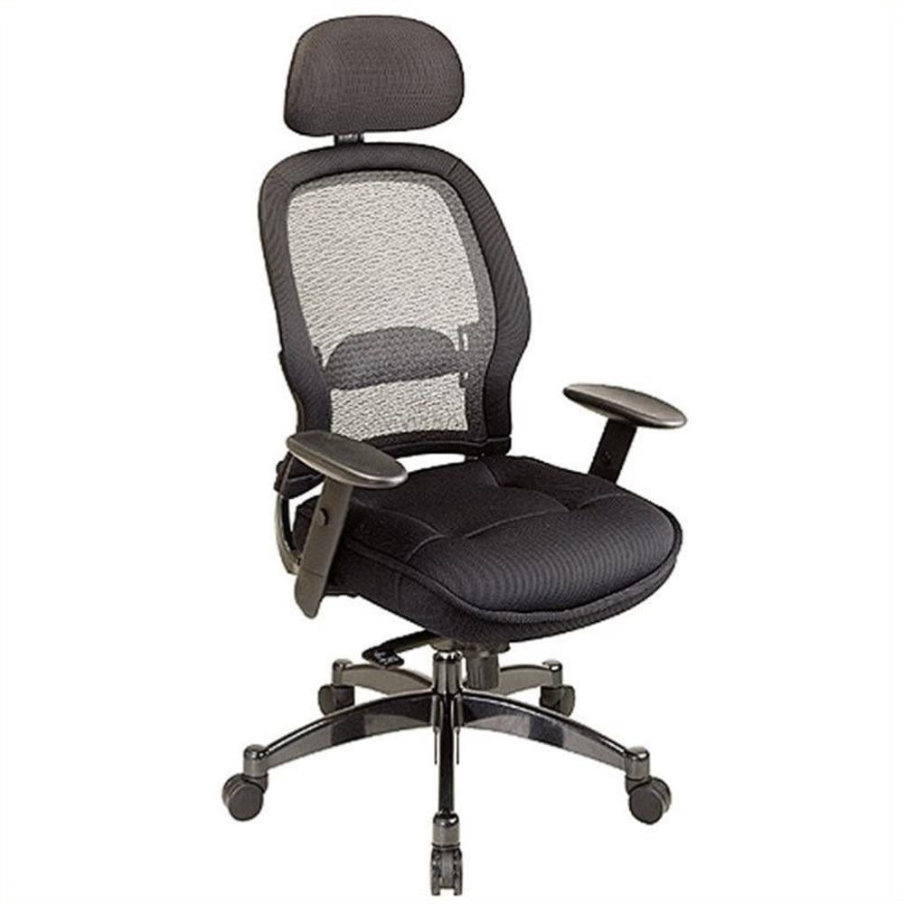 Pemberly Row Deluxe Black Matrex Back Executive Office Chair with Mesh ...