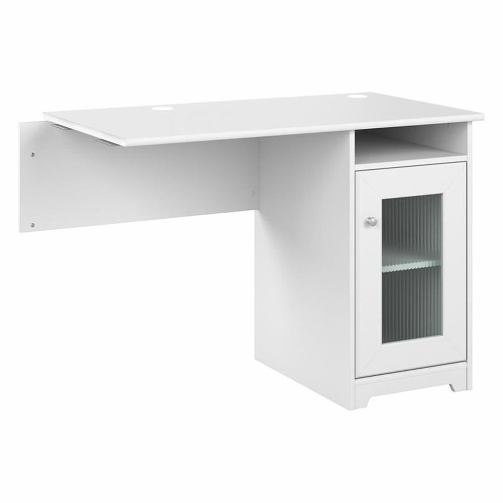Pemberly Row Desk Return with Storage in White - Engineered Wood ...