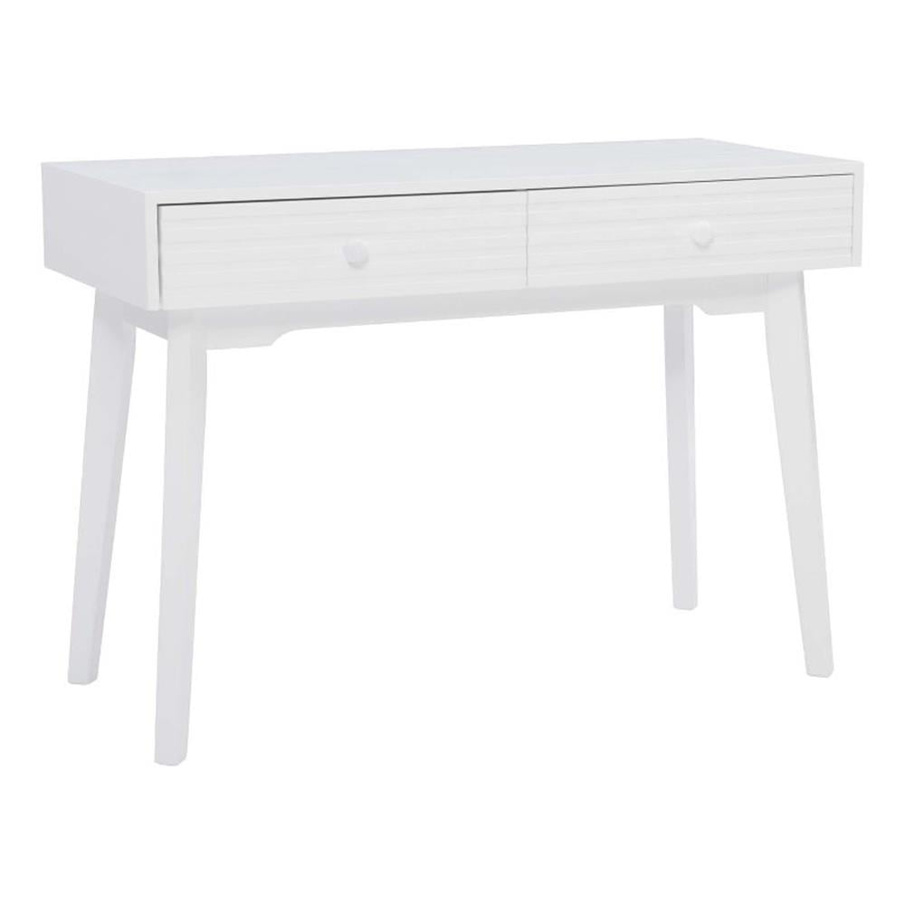 Pemberly Row Desk or Console 42" Long with 2 Drawers in Classic White ...