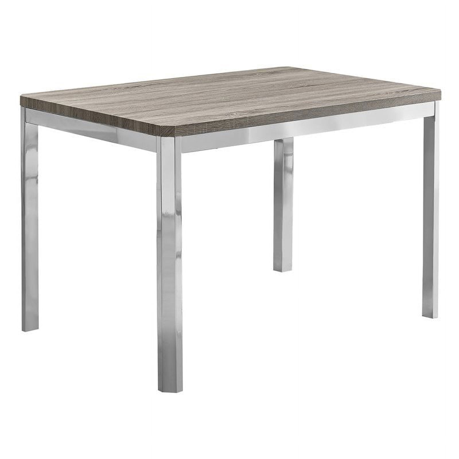 Pemberly Row Dining Table in Dark Taupe and Chrome - Walmart.com