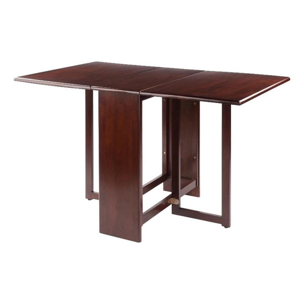 Pemberly Row Double Drop Leaf Transitional Solid Wood Dining Table in ...